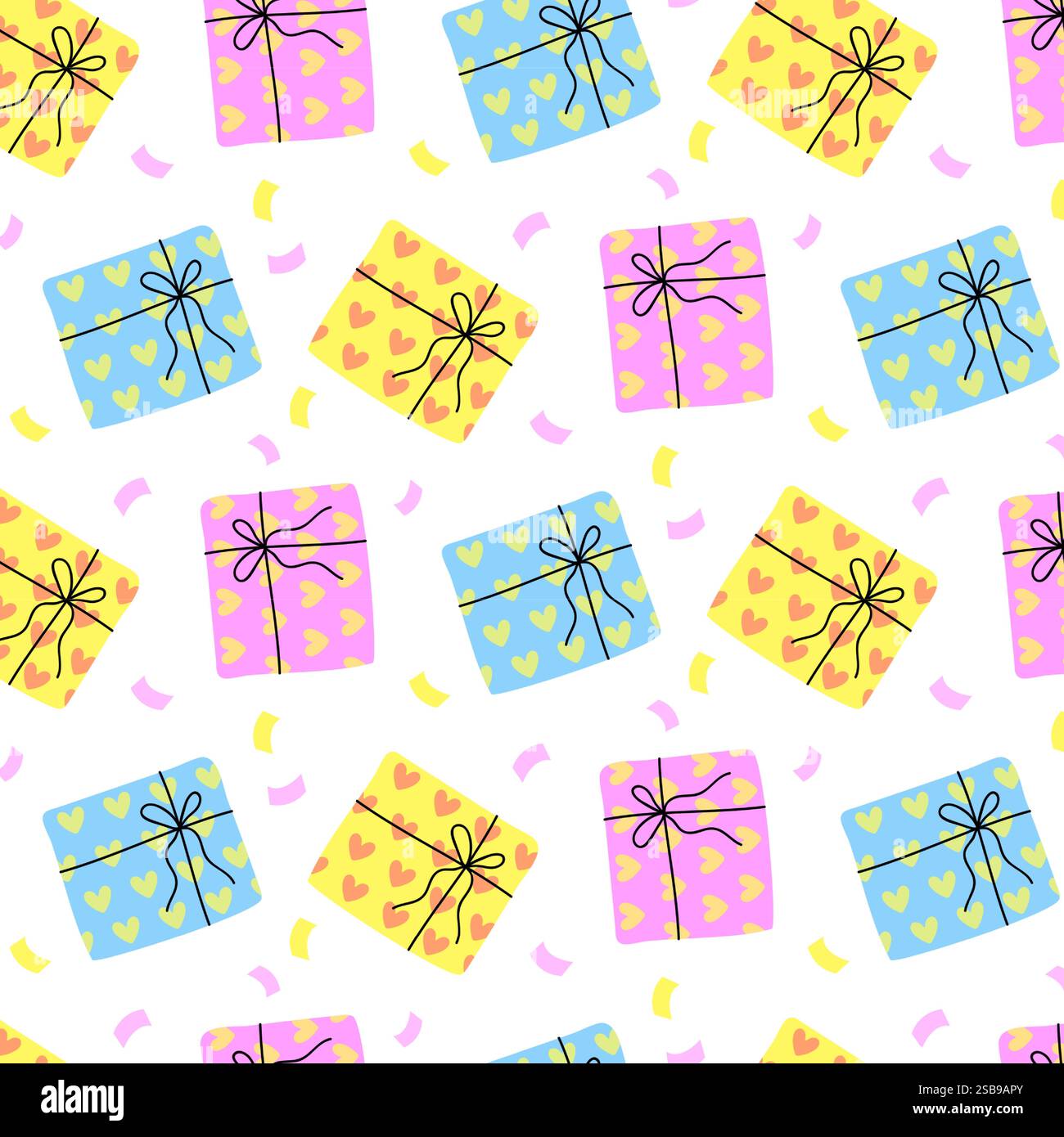 Colorful gift boxes in a playful pattern ideal for celebration themes ...