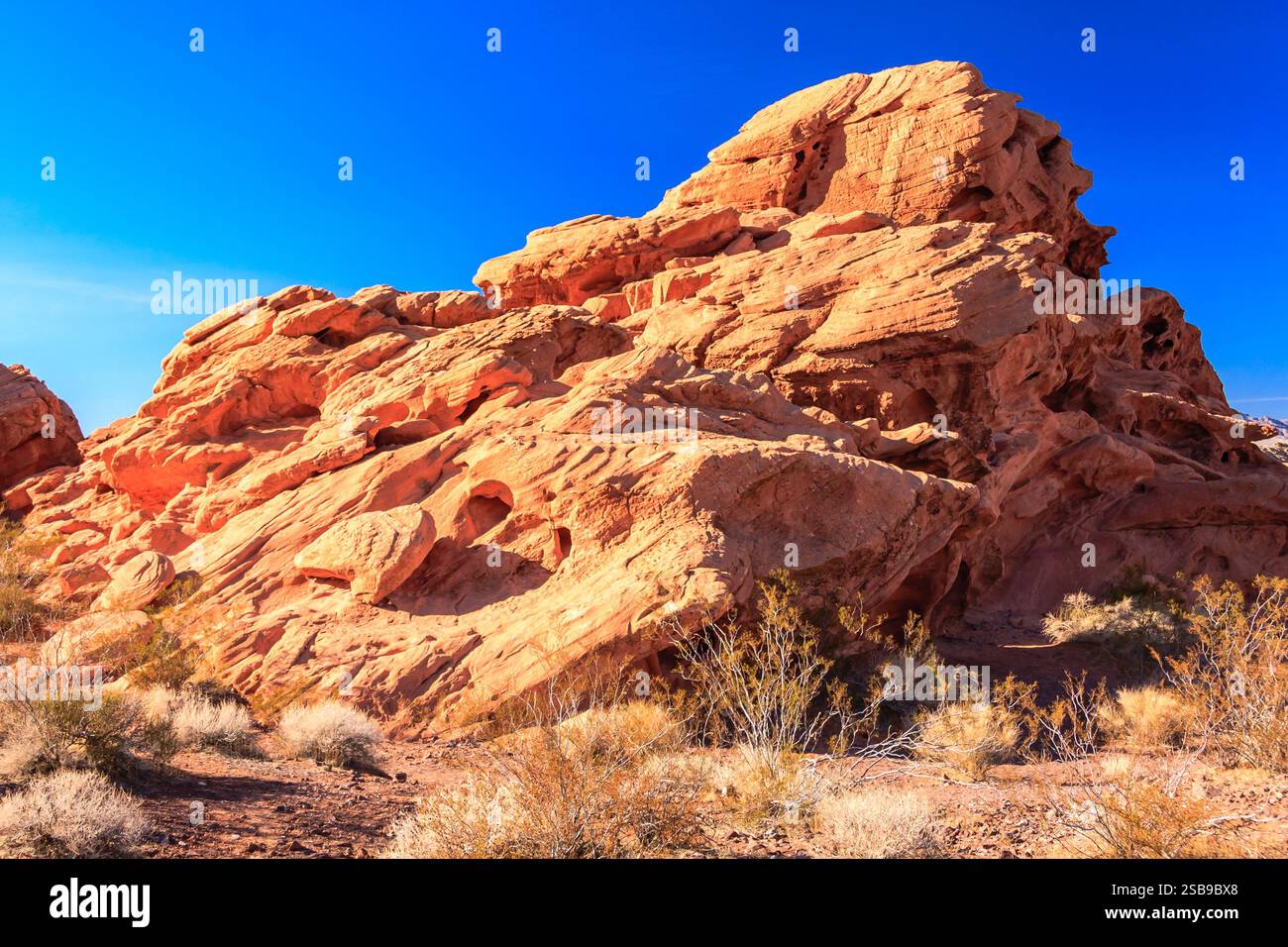 The Valley of Fire derives its name from red sandstone formations ...