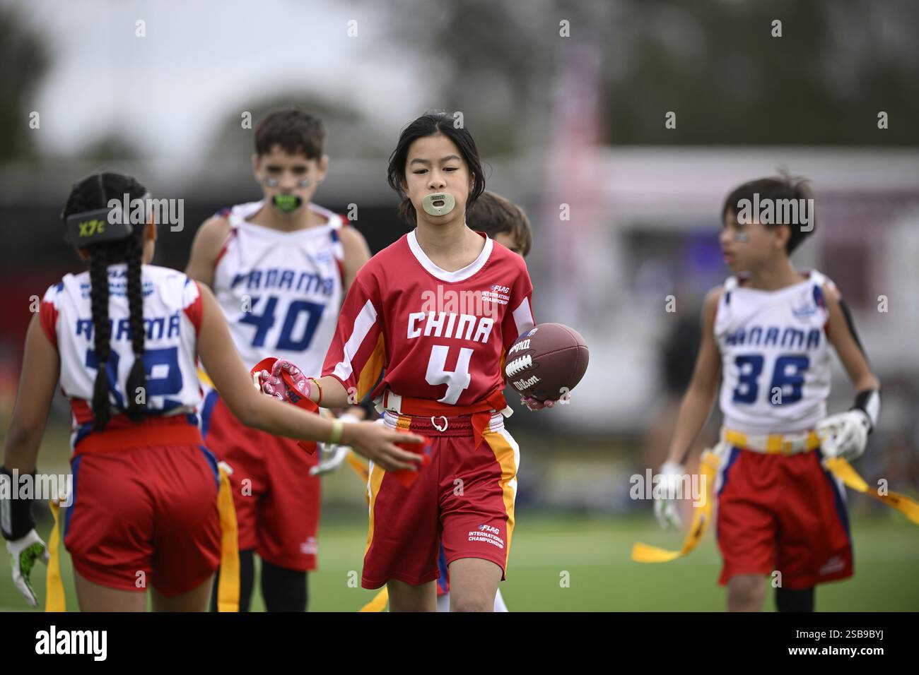 Team China plays against Team Panama during the NFL Flag Football ...