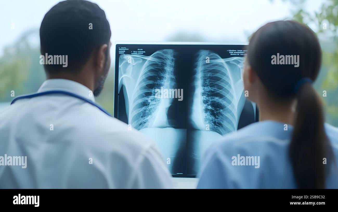 Veterinary professional presenting and discussing X-ray findings with ...
