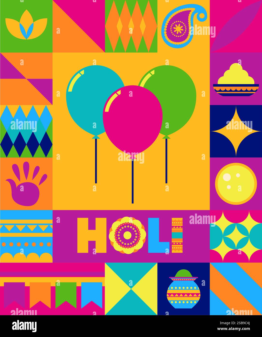 Holi Balloons Festive Illustration vector Stock Vector Image & Art - Alamy