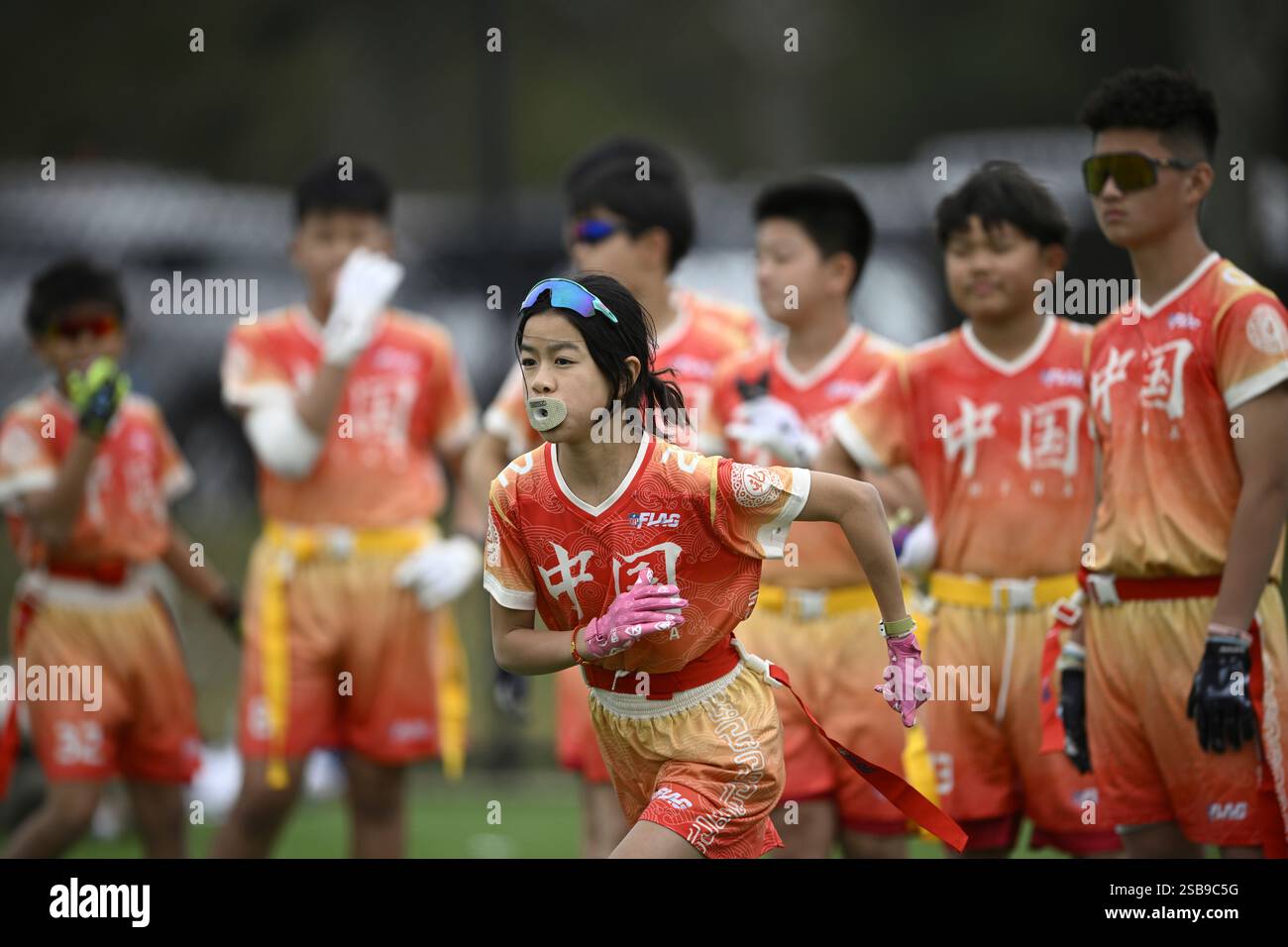 Team China warms up during the NFL Flag Football International ...