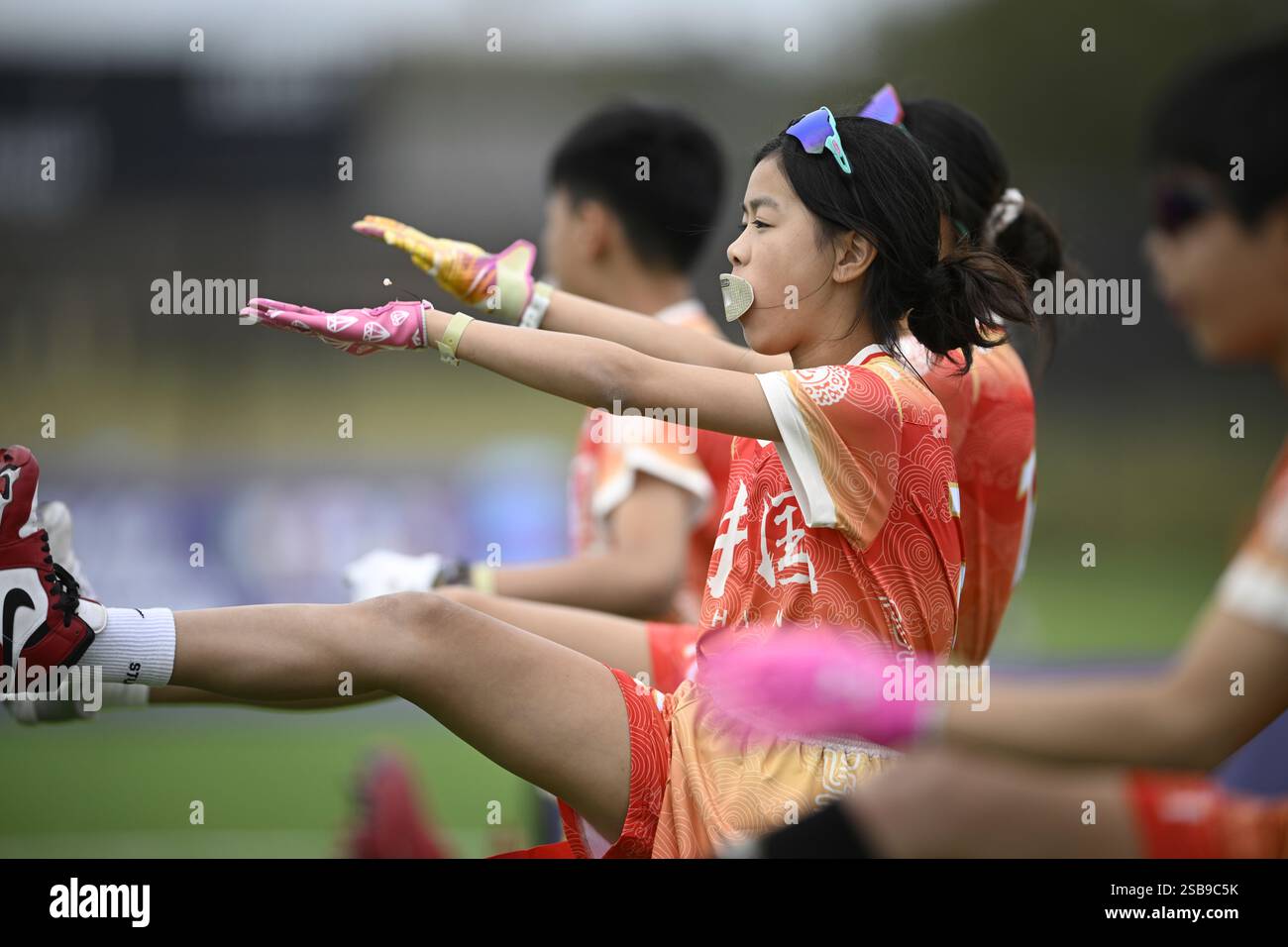 Team China warms up during the NFL Flag Football International ...