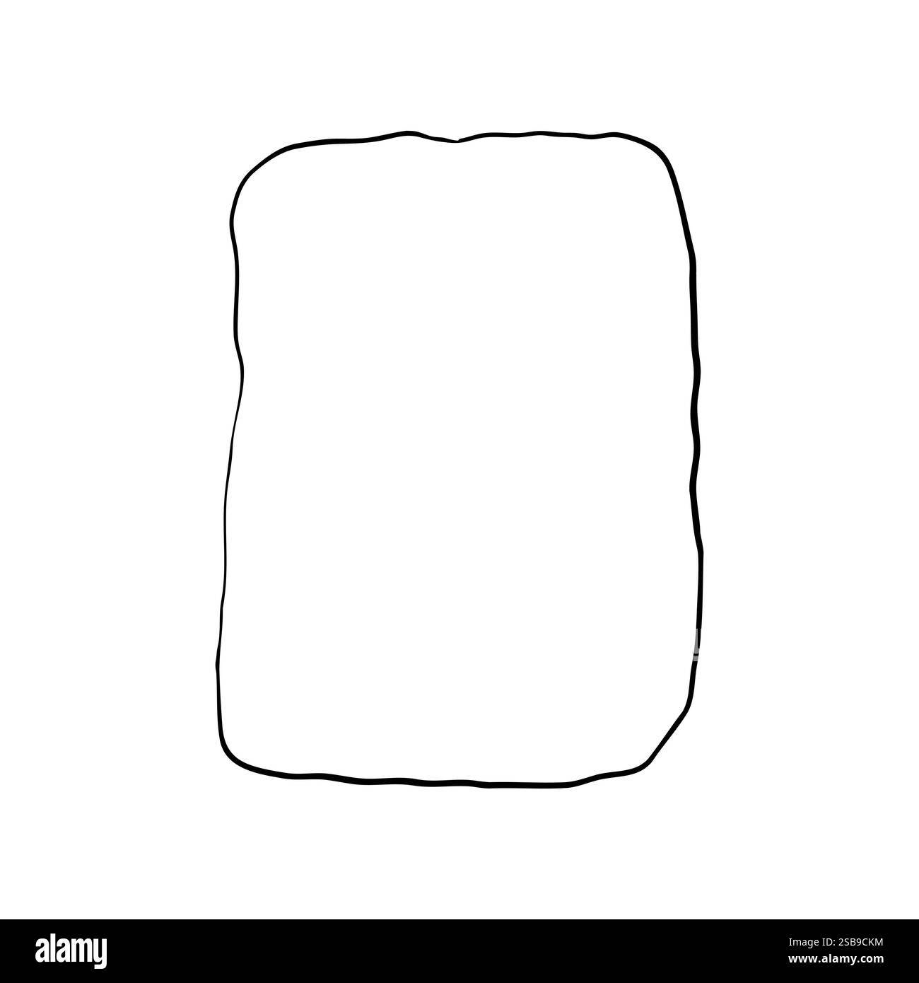 Whimsical border frame hand drawn scribble line frame for invitation ...