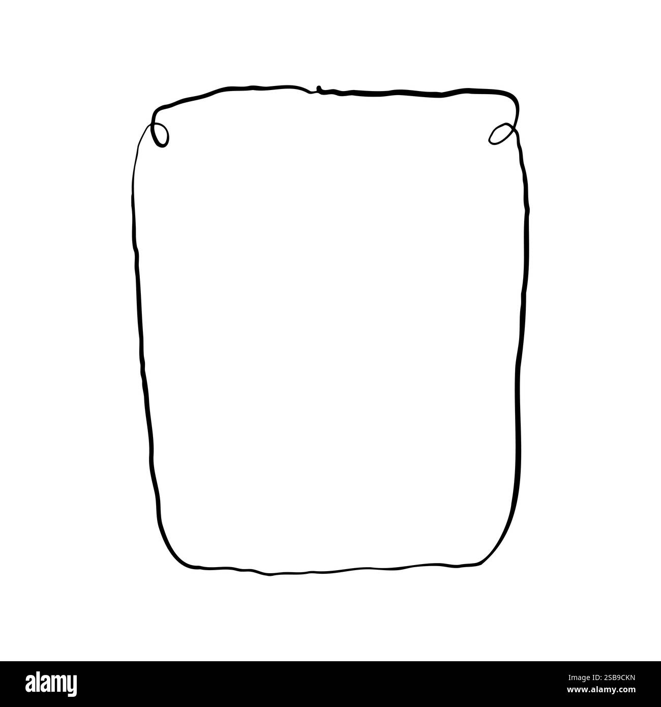 Whimsical border frame hand drawn scribble line frame for invitation ...