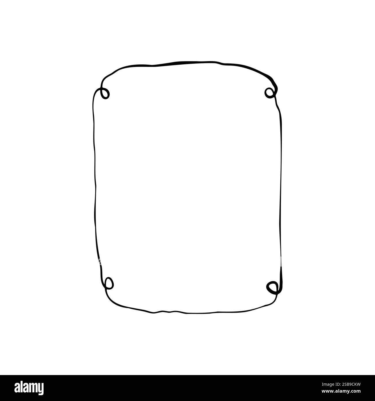 Whimsical border frame hand drawn scribble line frame for invitation ...