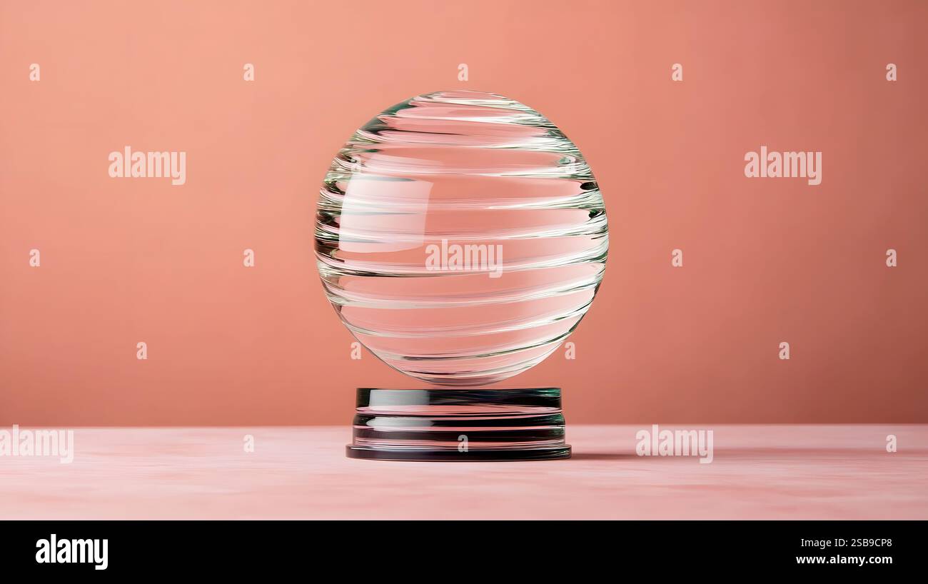 Layered Glass Trophy with a Dimensional Pedestal Base,Conveying a Sense of Timeless Elegance ...