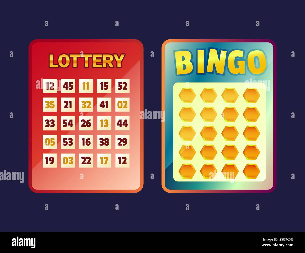 Lottery and bingo cards illustration Stock Vector Image & Art - Alamy