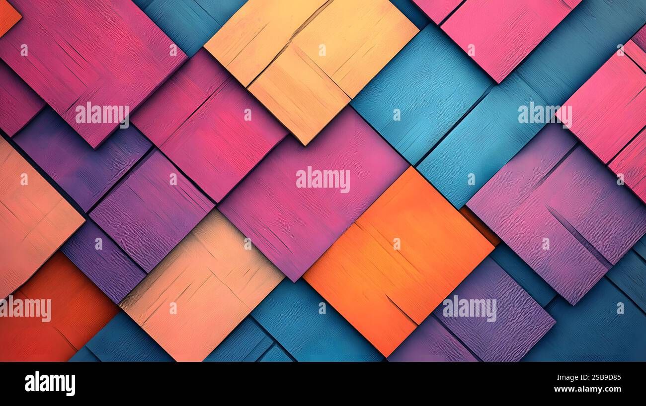 Vibrant abstract geometric textures resembling pixelated grids with a ...