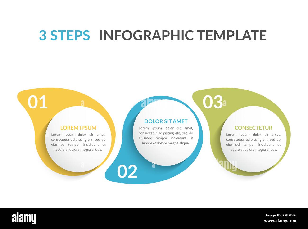 Infographic template with 3 steps, workflow, process chart, vector ...