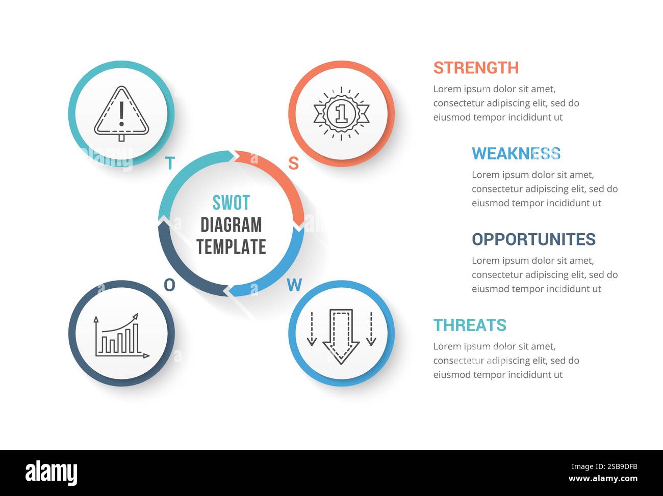 SWOT analysis, circle diagram, infographic template, vector eps10 illustration Stock Vector ...