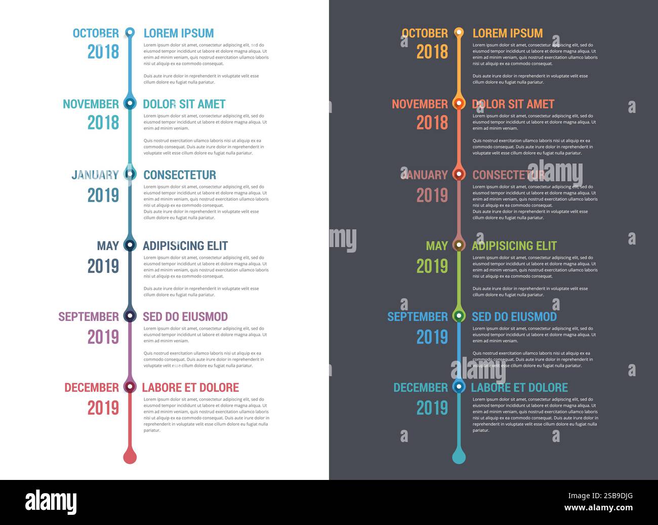 Vertical timeline template with six elements, infographic template for ...