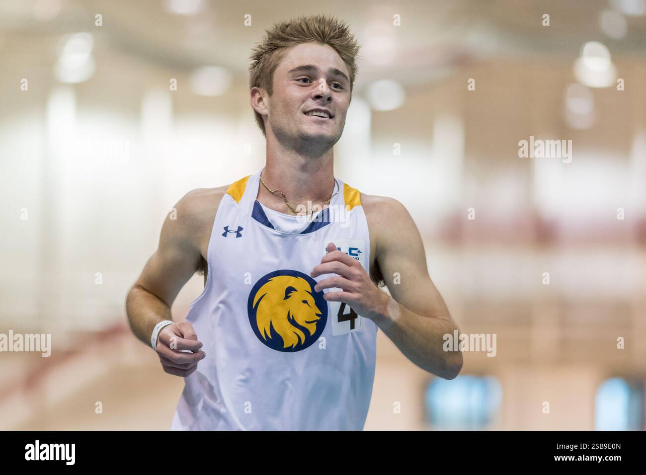 February 1, 2025: East Texas A&M Lions runner Josh Shanahan competes in ...
