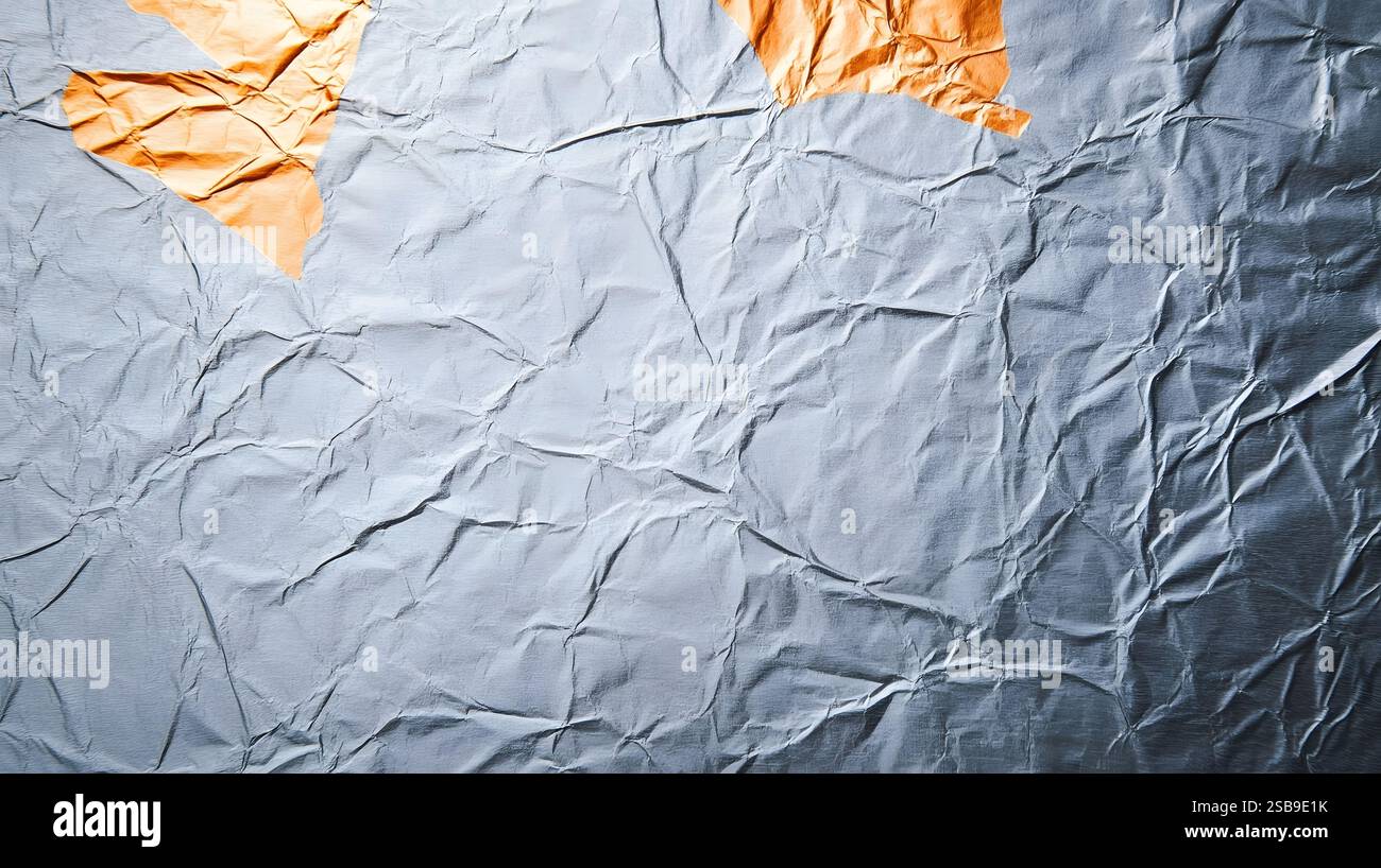 Crinkled and Shiny Metallic Foil Texture with Soft Light Blur Effect ...