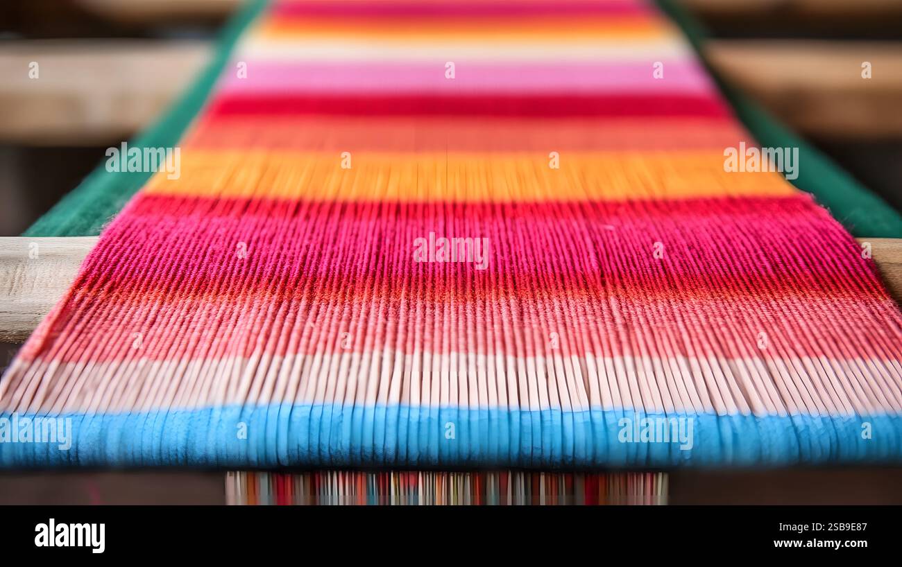Vibrant abstract representation of traditional looms used in diverse ...