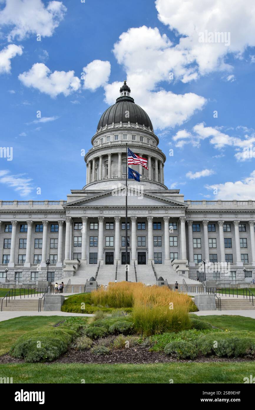 Utah State Capitol building, overlooking Salt Lake City in its imperial ...