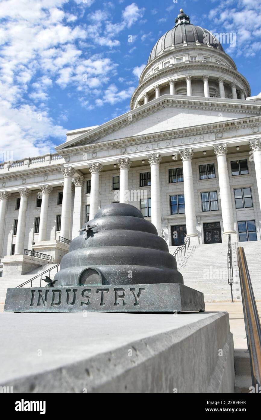 Utah State Capitol building, overlooking Salt Lake City in its imperial ...
