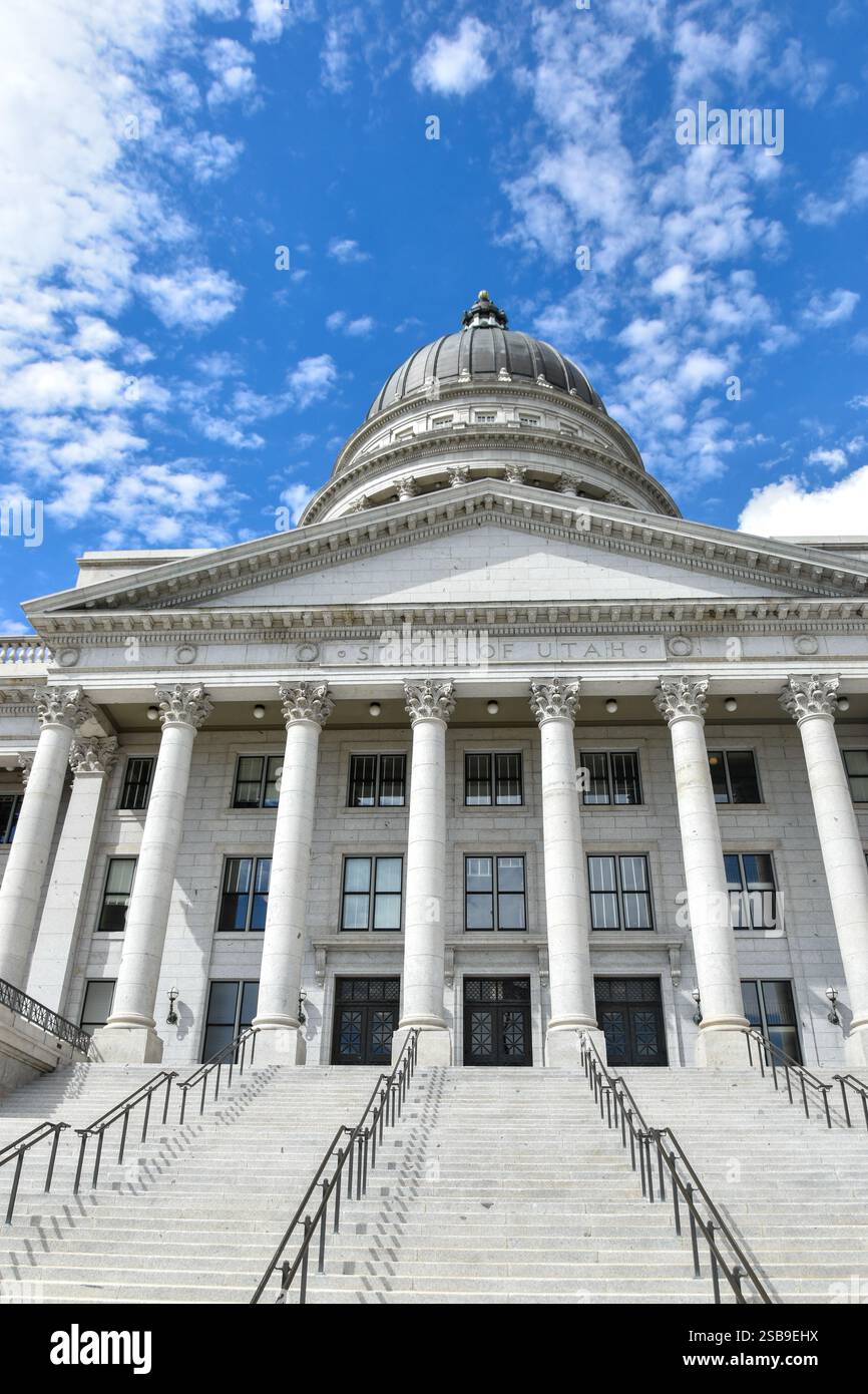 Utah State Capitol building, overlooking Salt Lake City in its imperial ...
