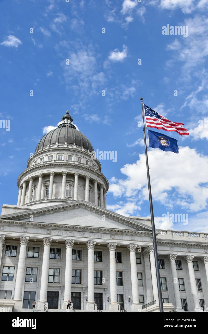 Utah State Capitol building, overlooking Salt Lake City in its imperial ...