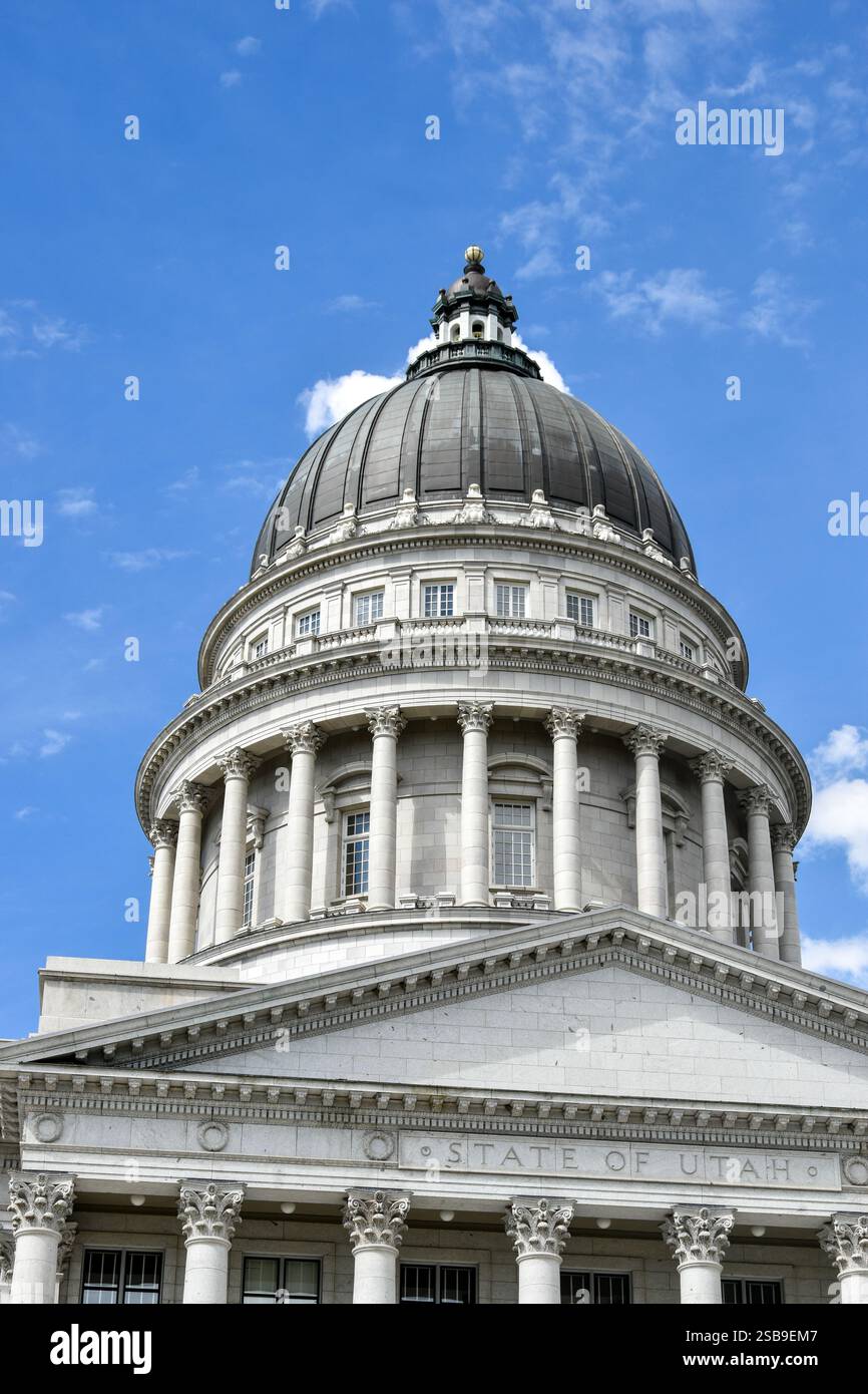 Utah State Capitol building, overlooking Salt Lake City in its imperial ...