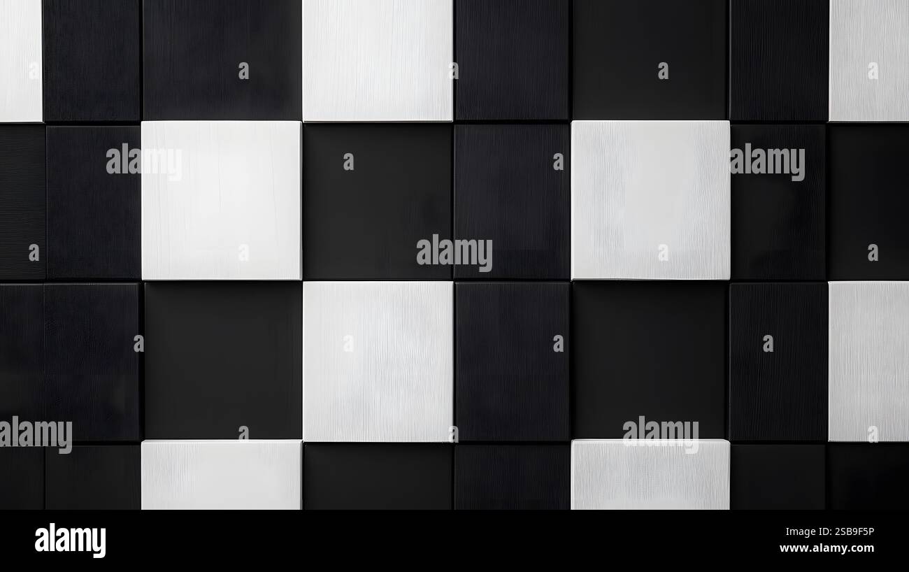 Minimalist geometric design featuring a bold,classic checkerboard pattern composed of ...