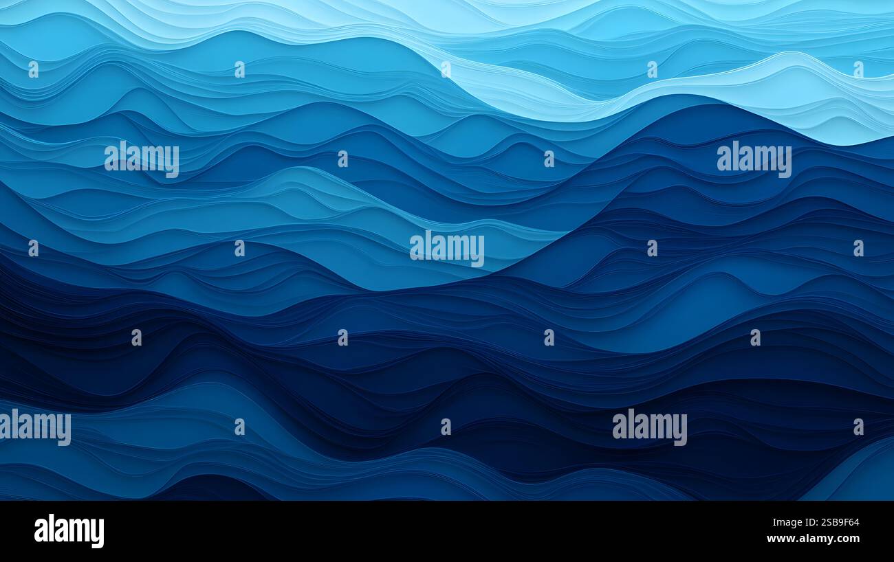 Mesmerizing Abstract Blue Wave Patterns with Overlapping Triangular ...