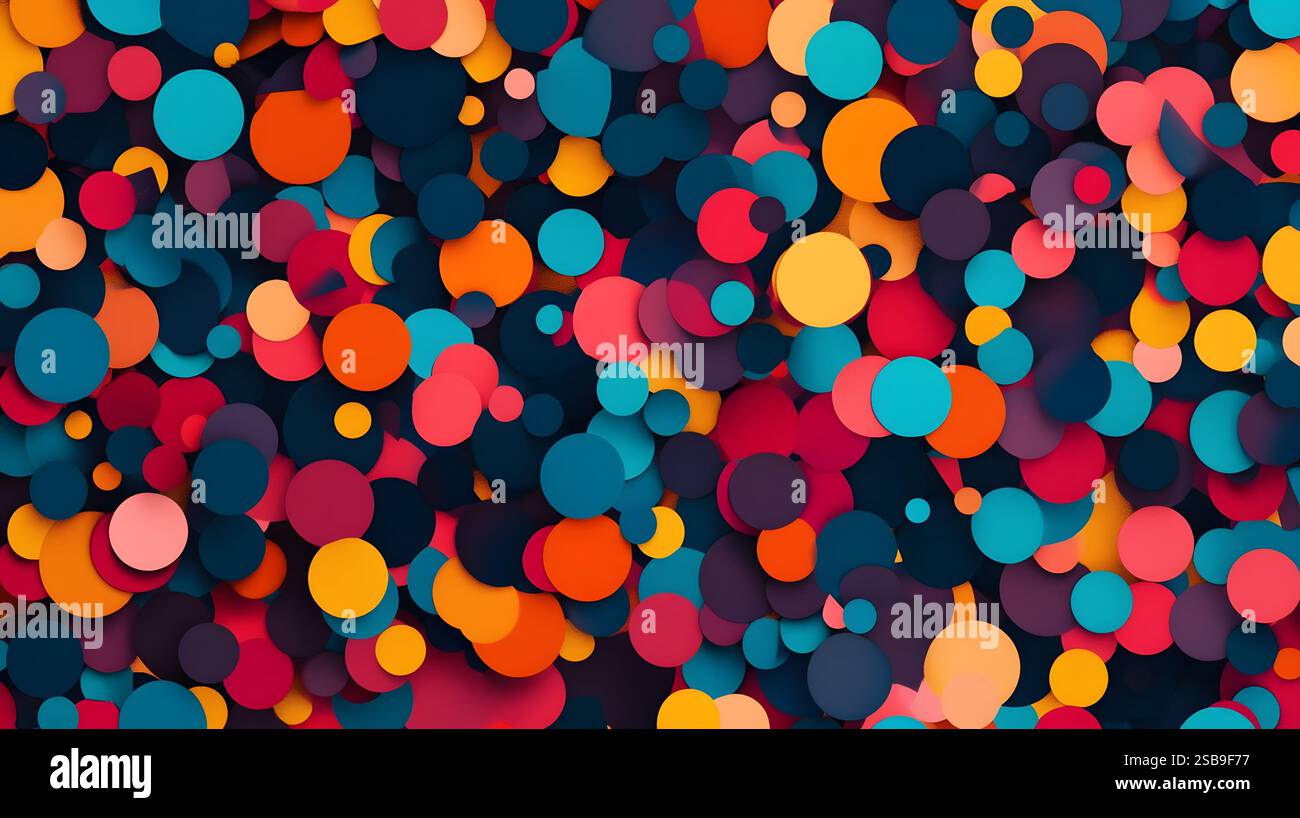 Vibrant Fragmented Circles Forming a Shattered Glass Art Design with ...