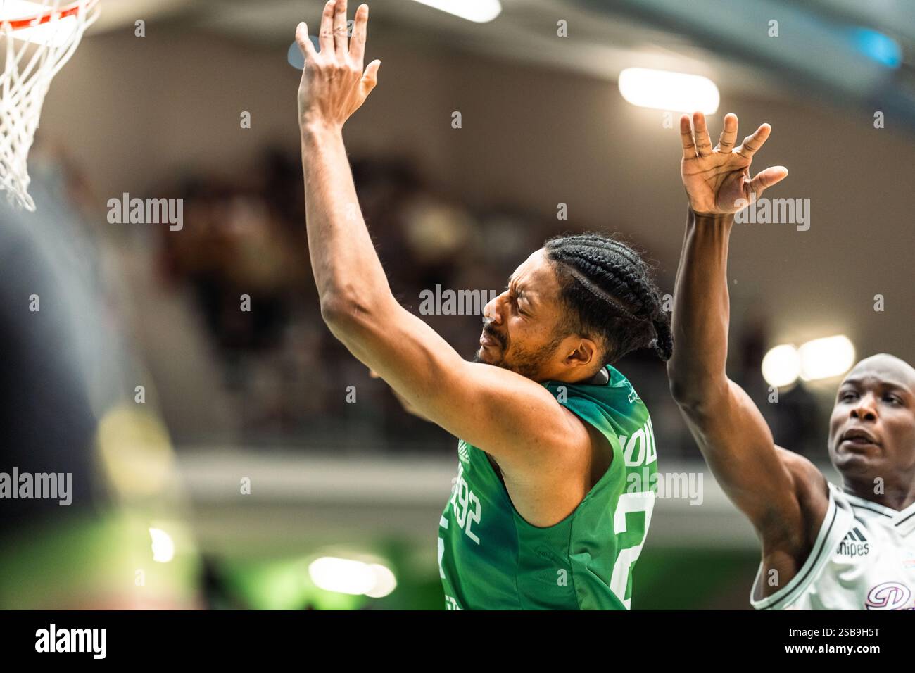 William HOWARD of Nanterre 92 and Bandja SY of Paris Basketball during ...