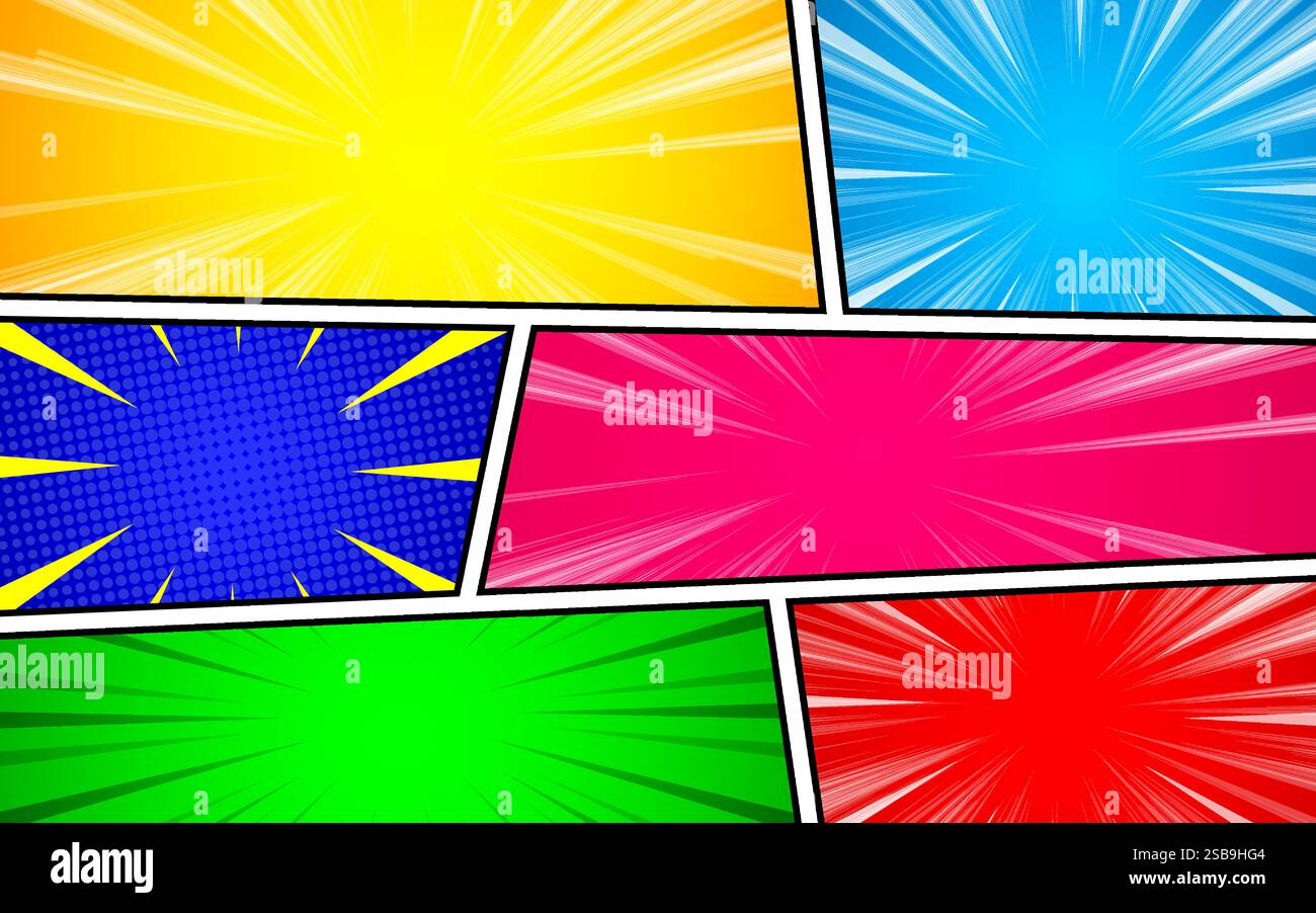 Colorful comic scene background. vector illustration Stock Vector Image ...