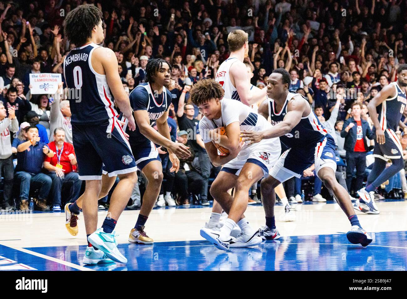 MORAGA, CA - FEBRUARY 01: Saint Mary's Gaels guard Jordan Ross (2) is ...