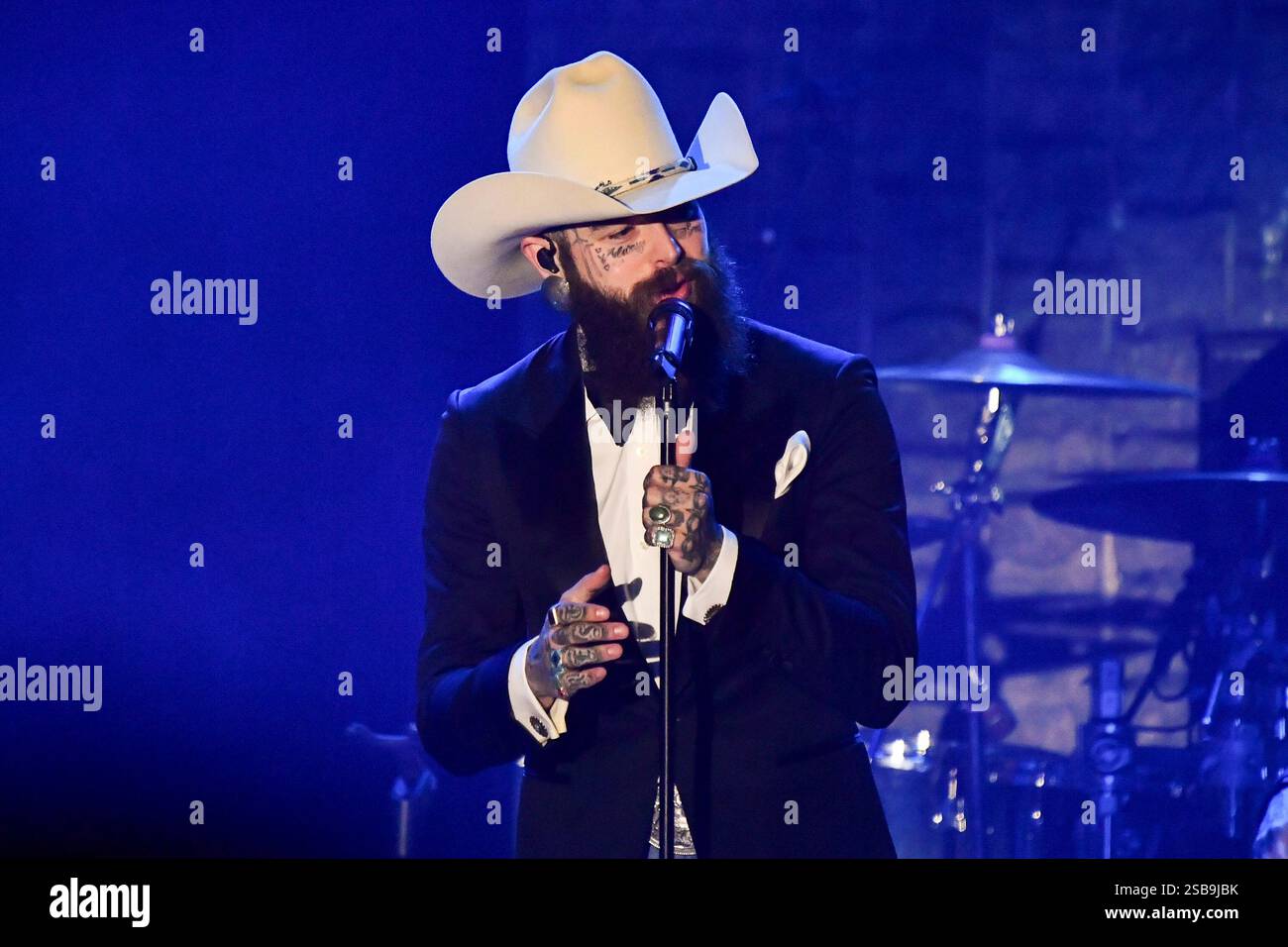 Post Malone performs during the Pre-Grammy Gala on Saturday, Feb. 1 ...