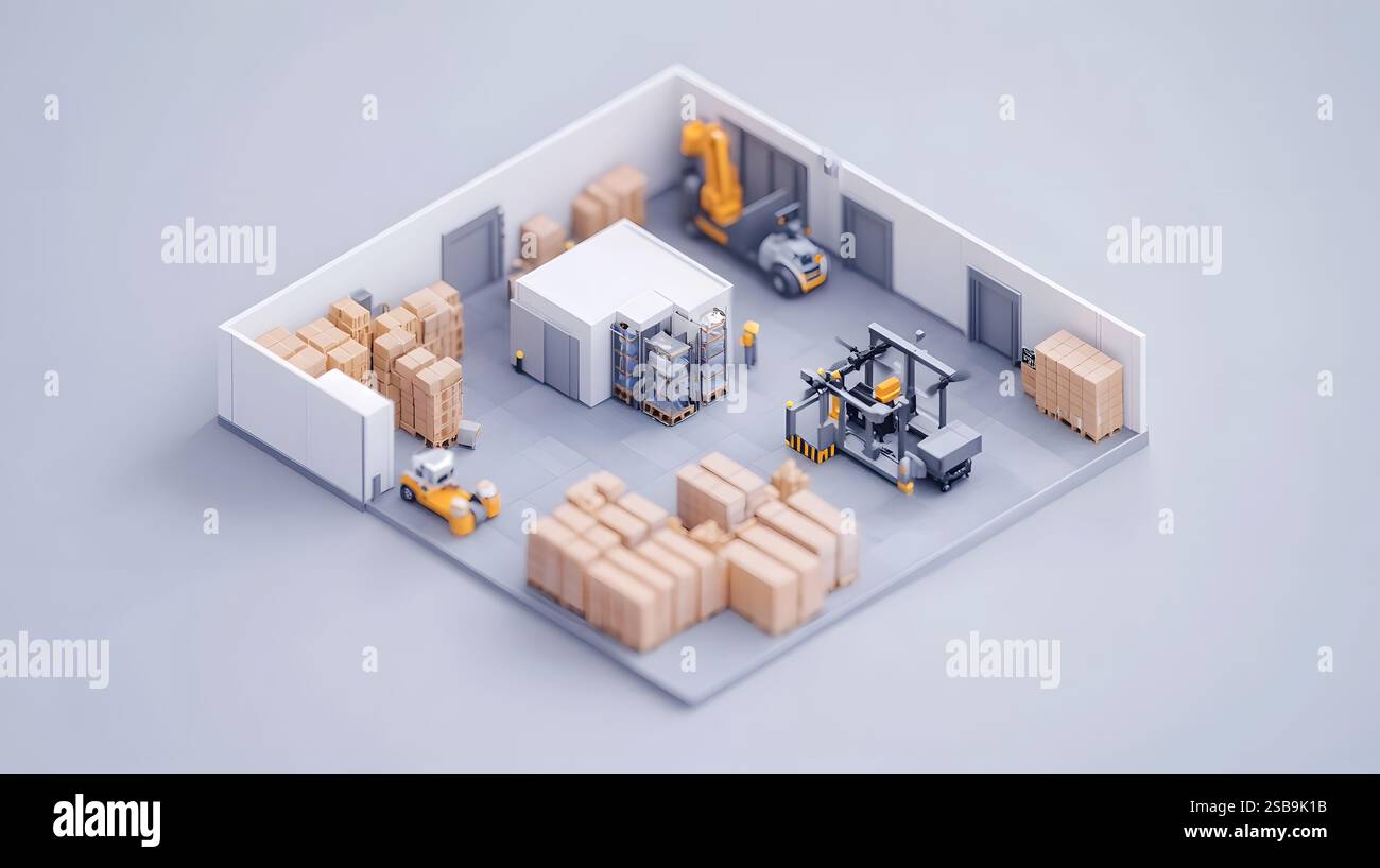 Autonomous drones and automated guided vehicles AGVs working ...