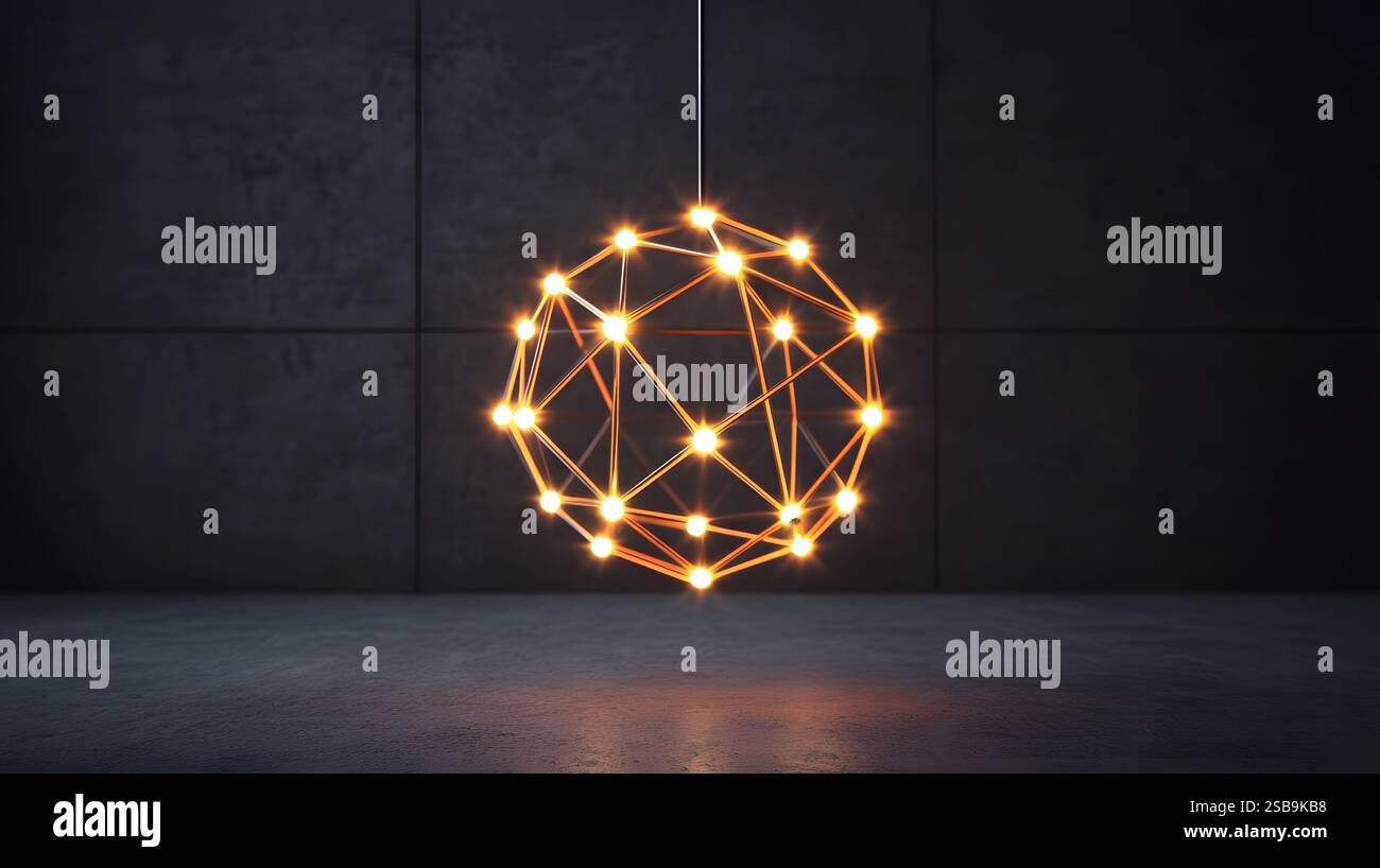 Futuristic circuit-inspired geometric design featuring glowing light ...