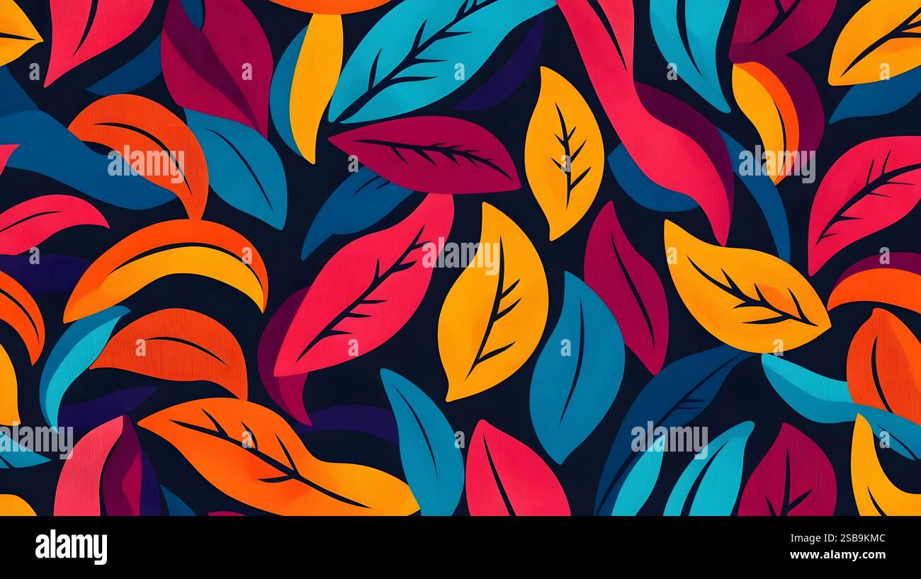 Vibrant Ankara-inspired seamless pattern featuring bold floral and ...