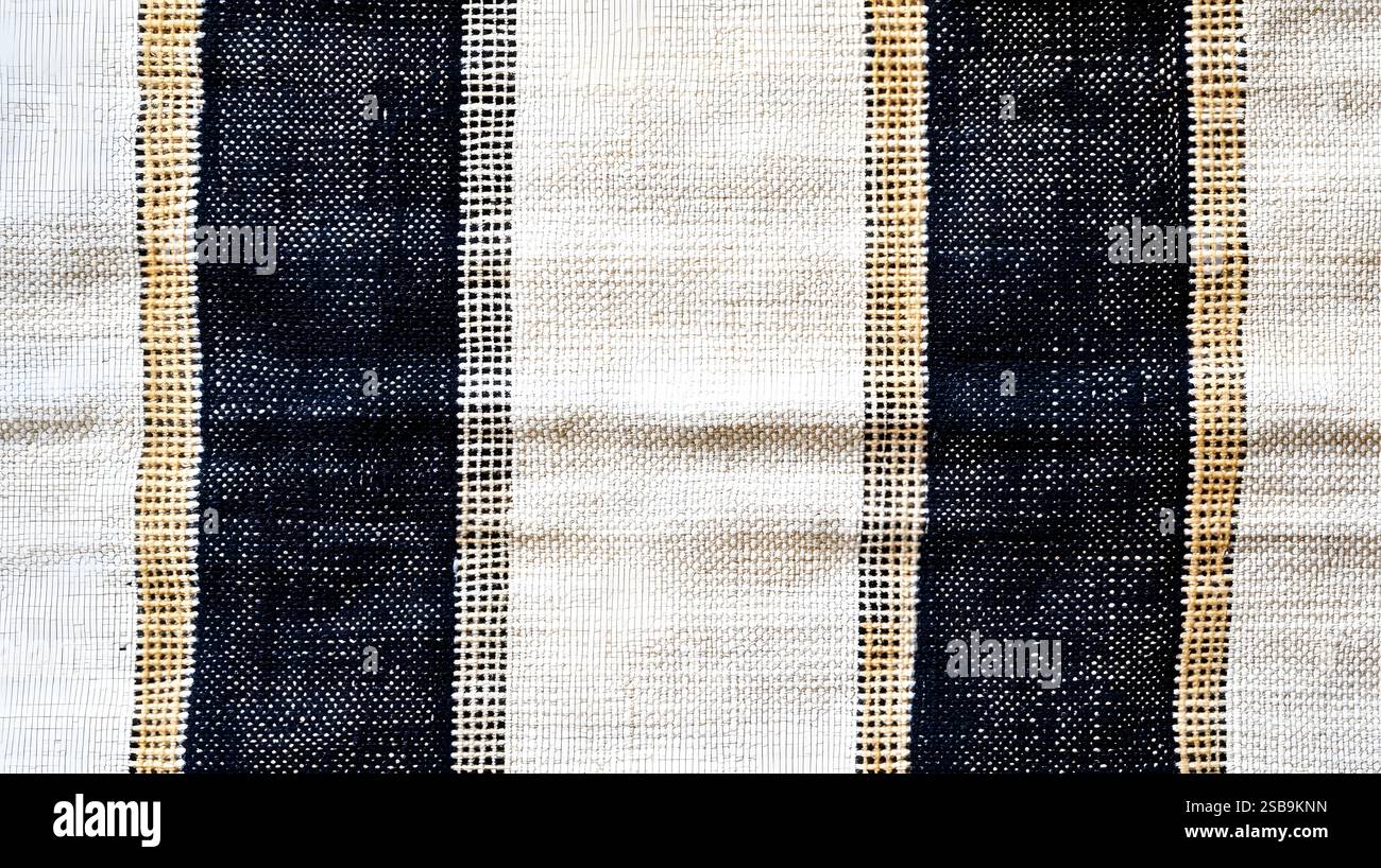 Handwoven textile from Ethiopia,showcasing fine striped patterns in ...