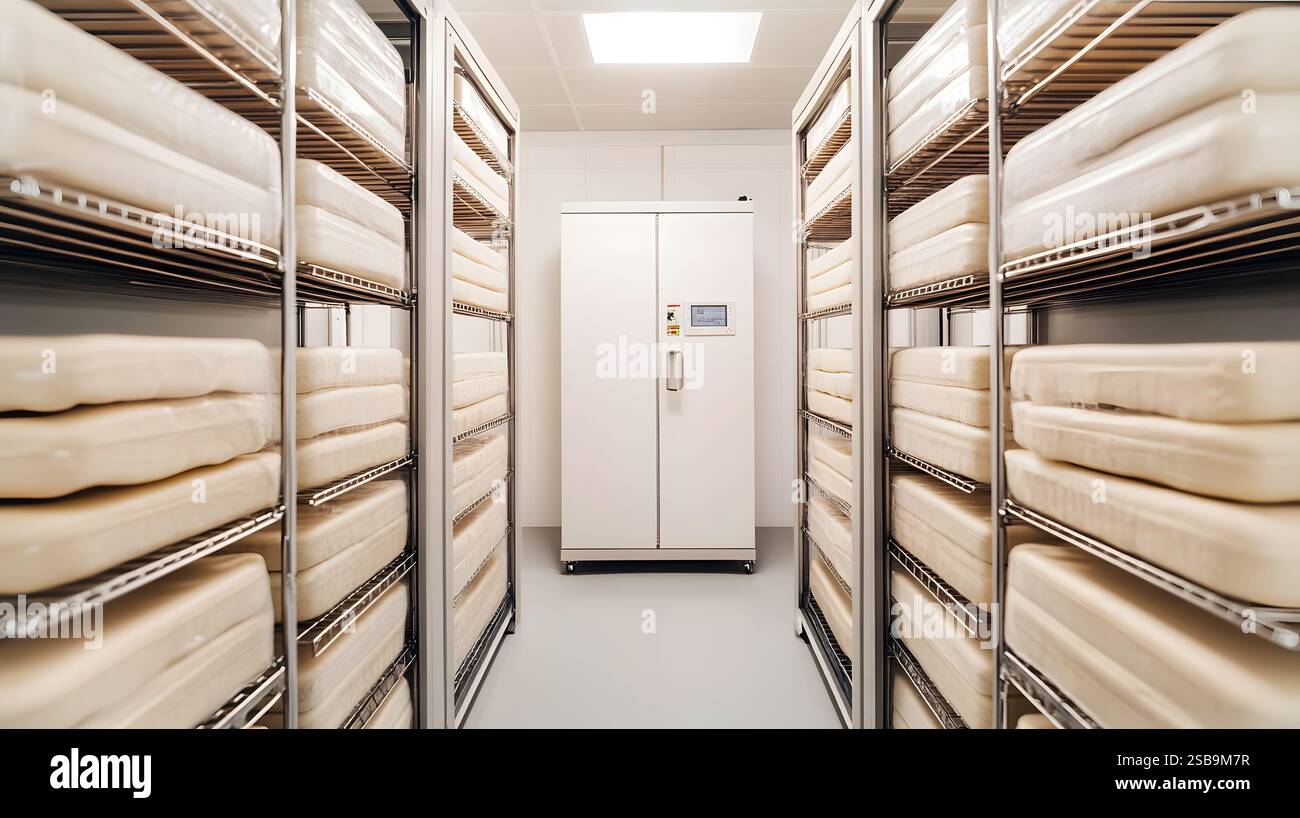 Industrial Freezer Storing Massive Quantities of Frozen Dough for ...