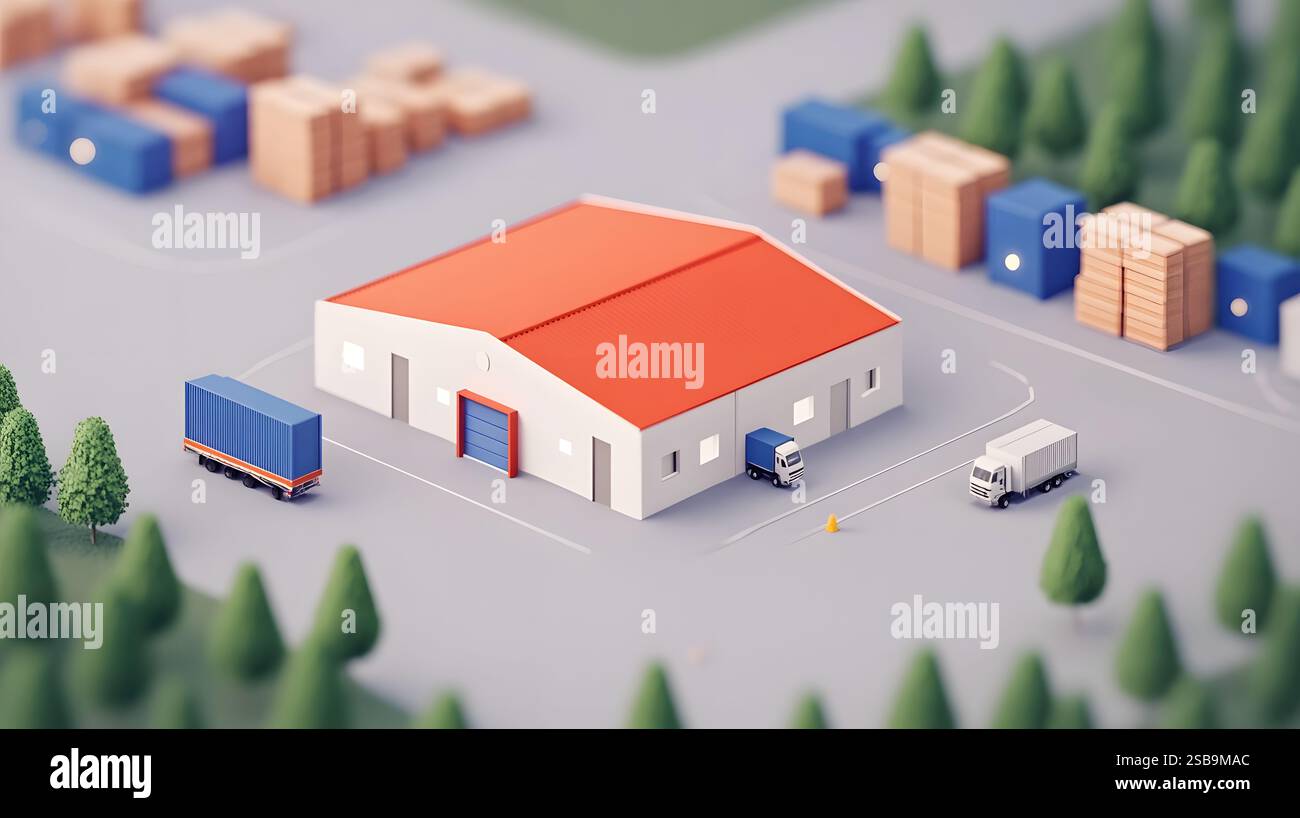 Simplified overview of a warehouse with marked storage zones,organized ...