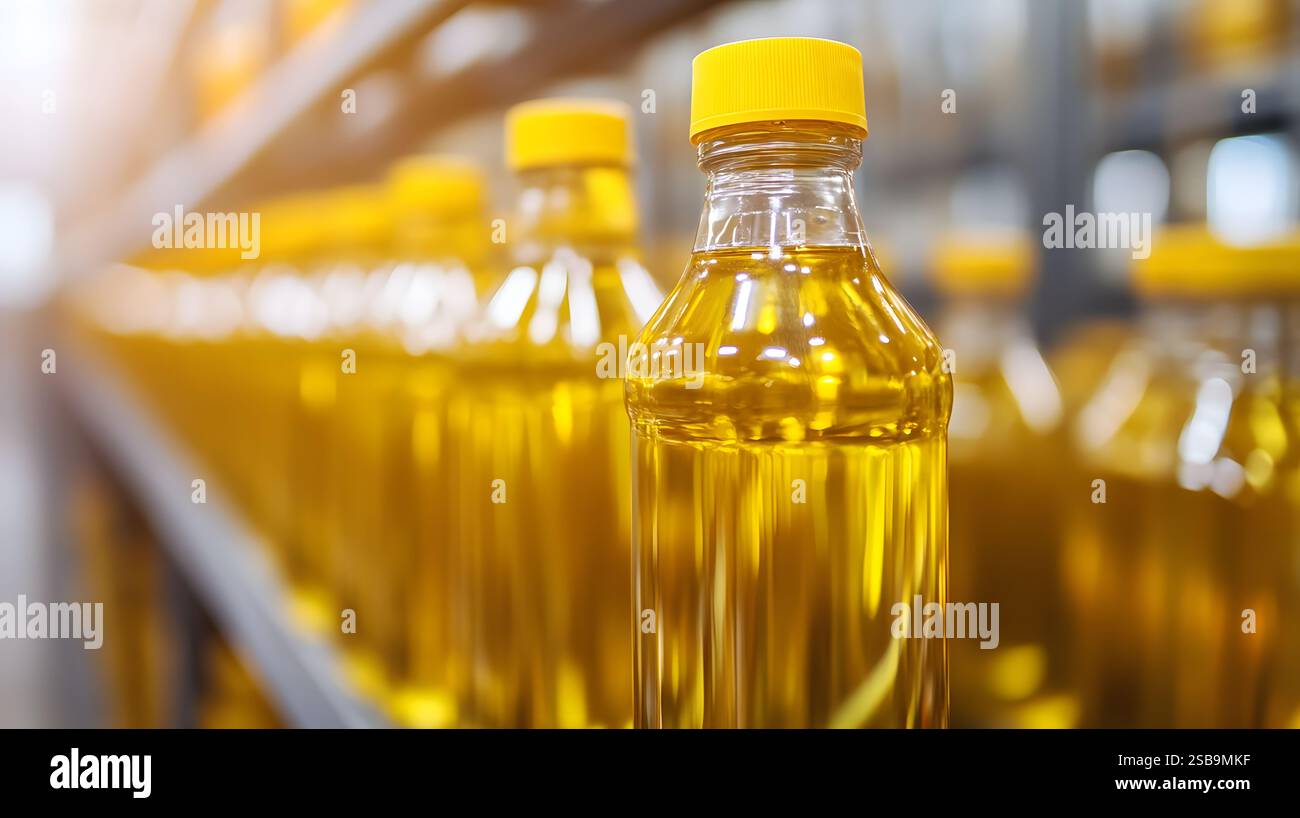 Automated robotic arms precisely stacking soybean oil cartons for ...