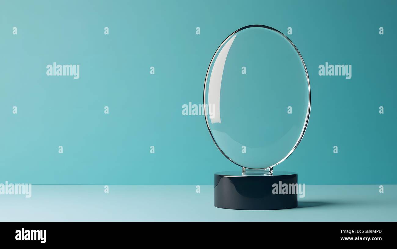 Elegant Oval-Shaped Glass Trophy with Understated Frosted Edges ...
