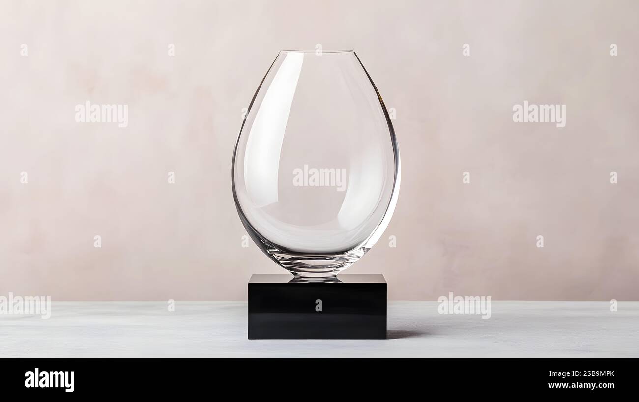 Sleek tear-shaped glass trophy with smooth curves and a beveled base ...