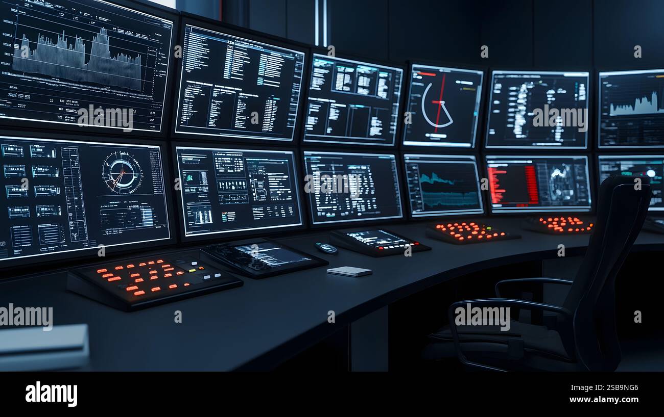 Digital dashboard showcasing real-time logistics data and analytics in a futuristic,high-tech ...