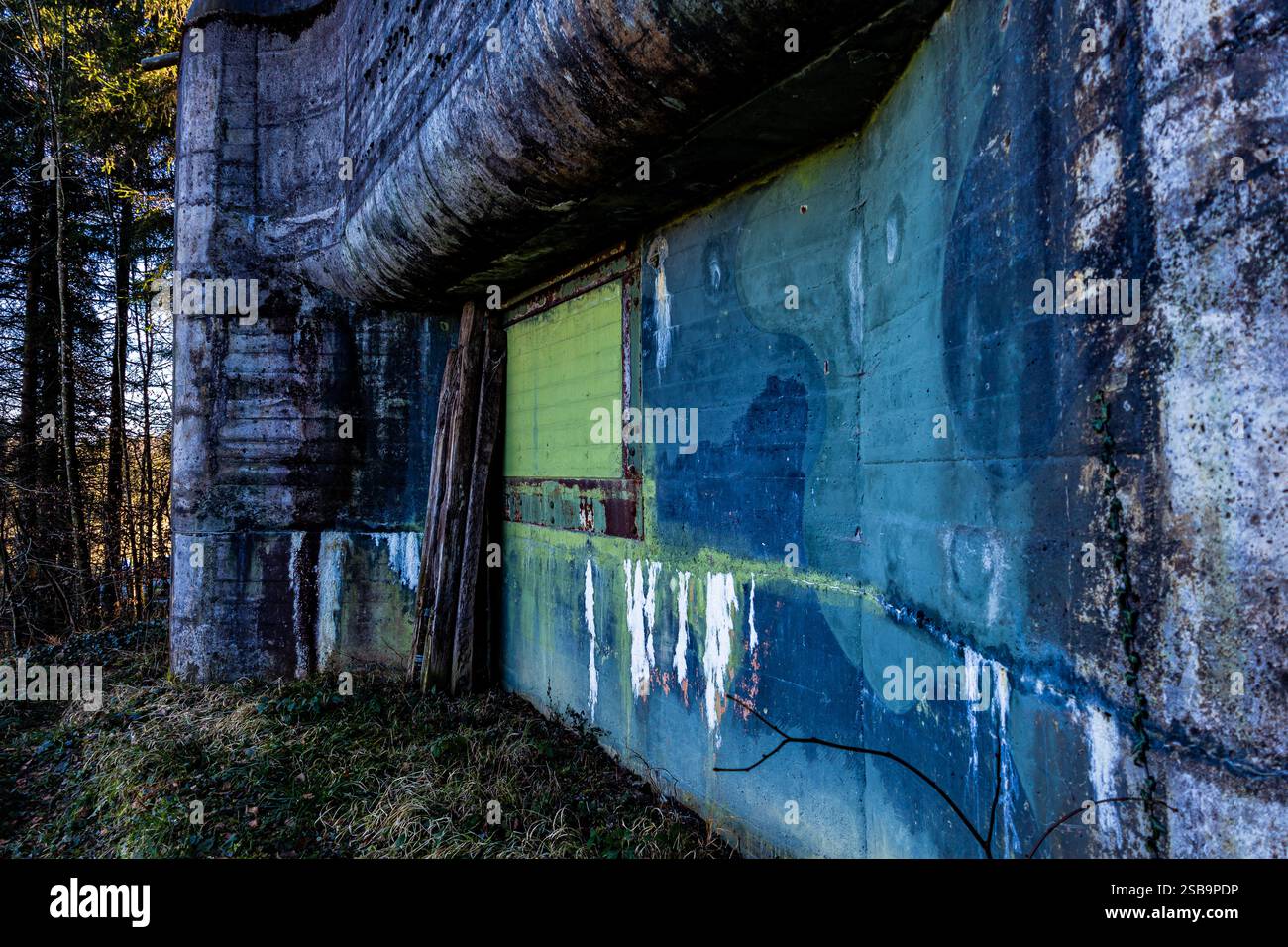 side wall from the old bunker in kreuzlingen Stock Photo - Alamy