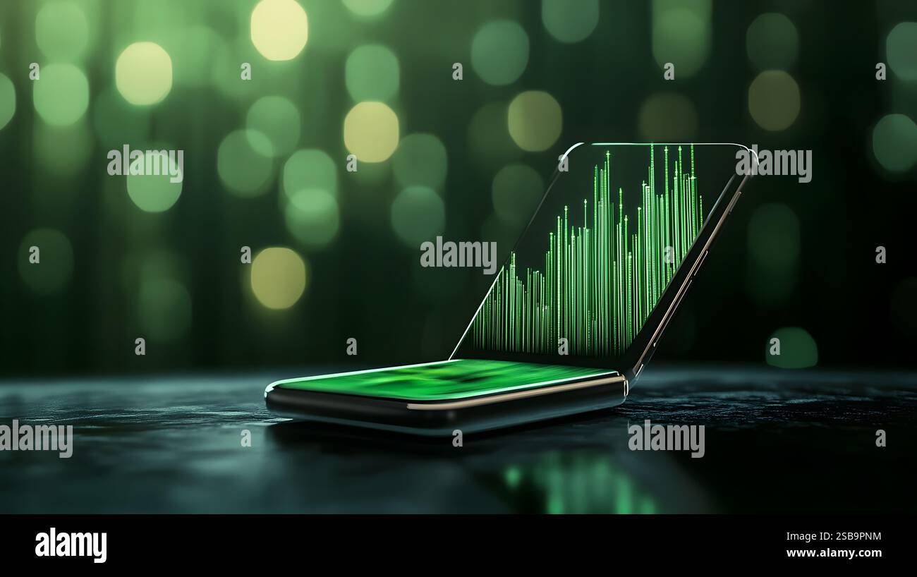 Futuristic data projections and visualizations displayed above a ...