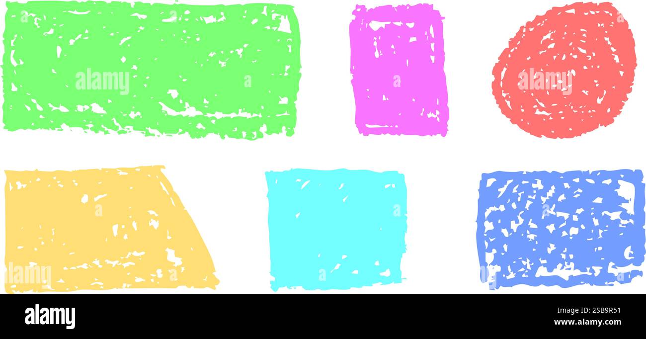 Set of abstract geometric basic shapes drawn with pastel colored ...
