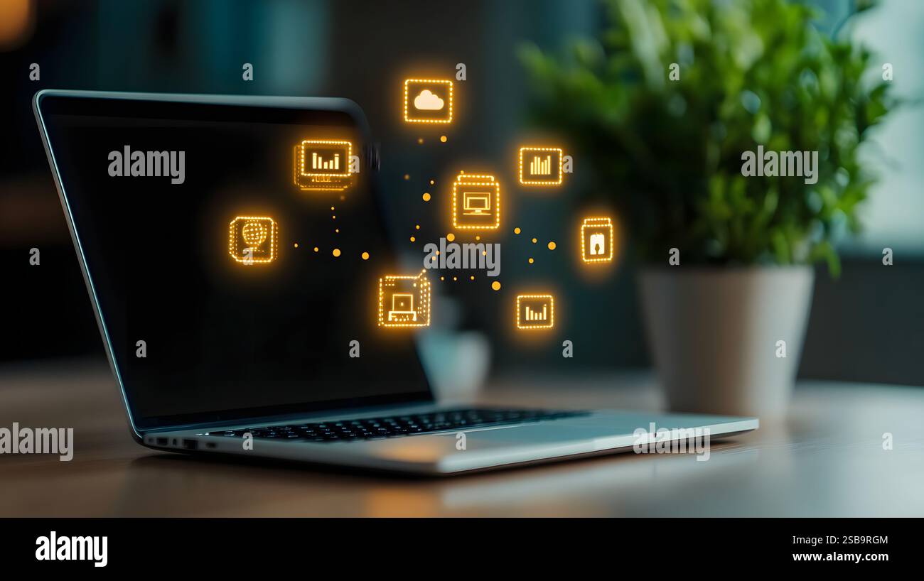 Holographic Icons Representing Internet of Things IoT Connectivity ...