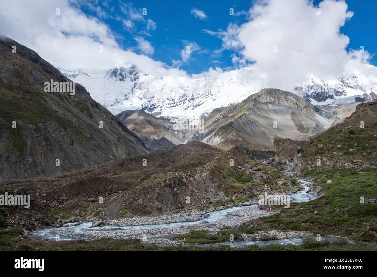 Breathtaking landscape depicting snow-capped Himalayan peaks under a ...