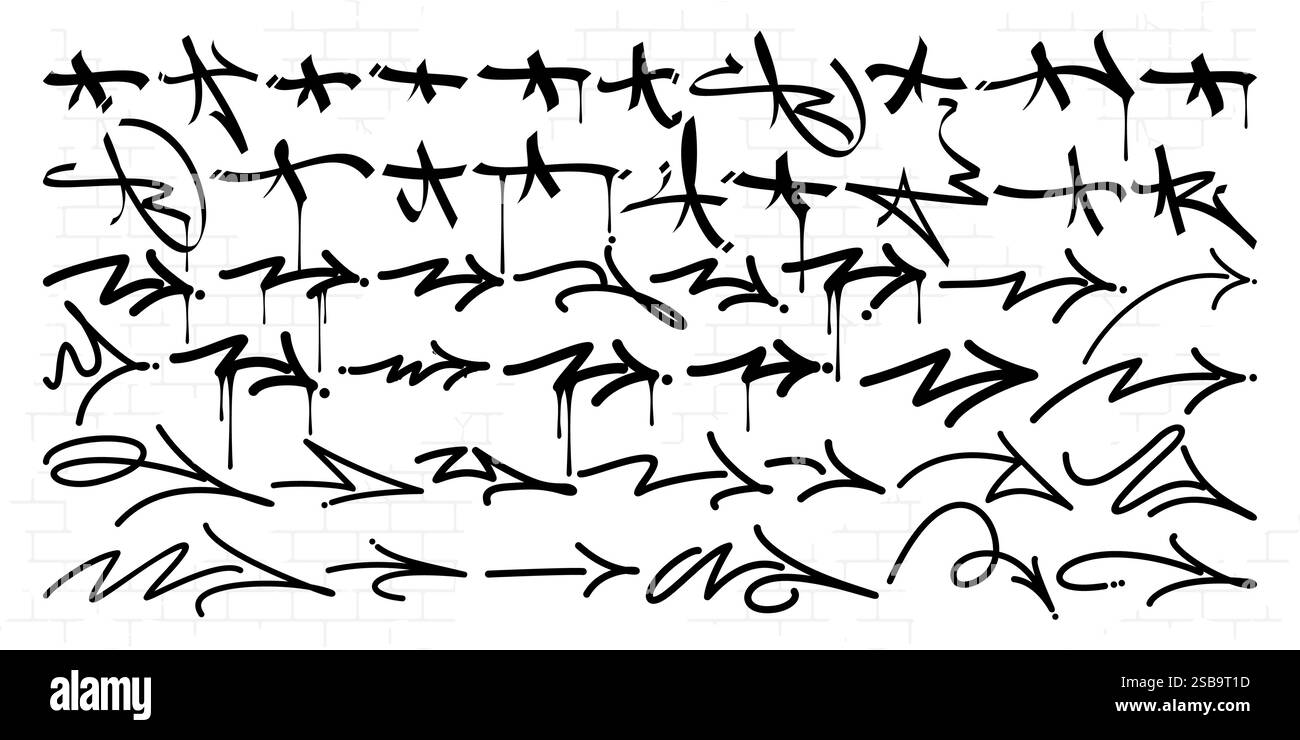 Cool Trendy Dirty Doodle Urban Street Art Graffiti Tags And Symbols ...