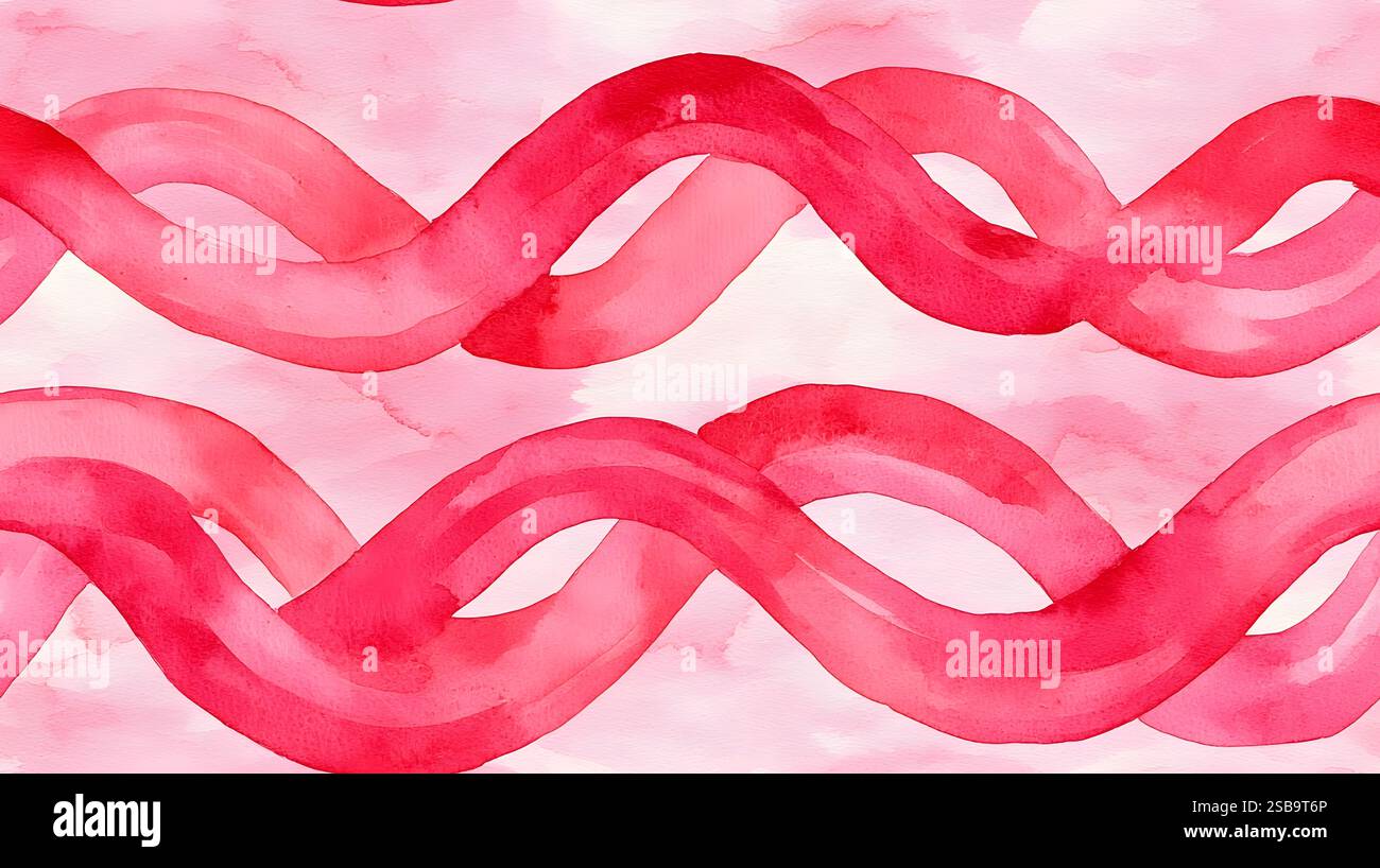 Romantic Watercolor Infinity Waves Seamless Pattern with Gentle Swirls ...