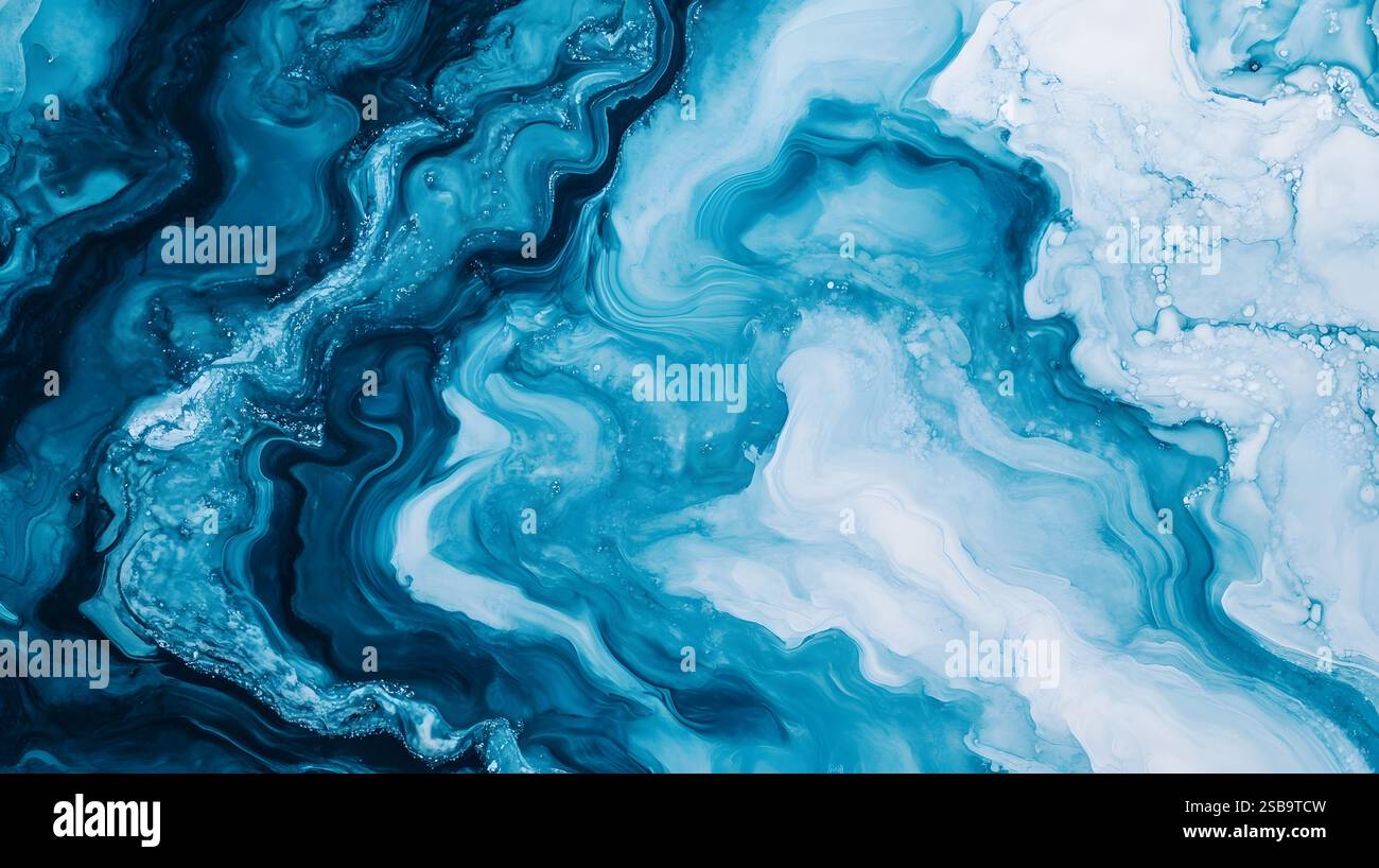 Mesmerizing fluid textures in teal and blue hues,representing fluidity ...