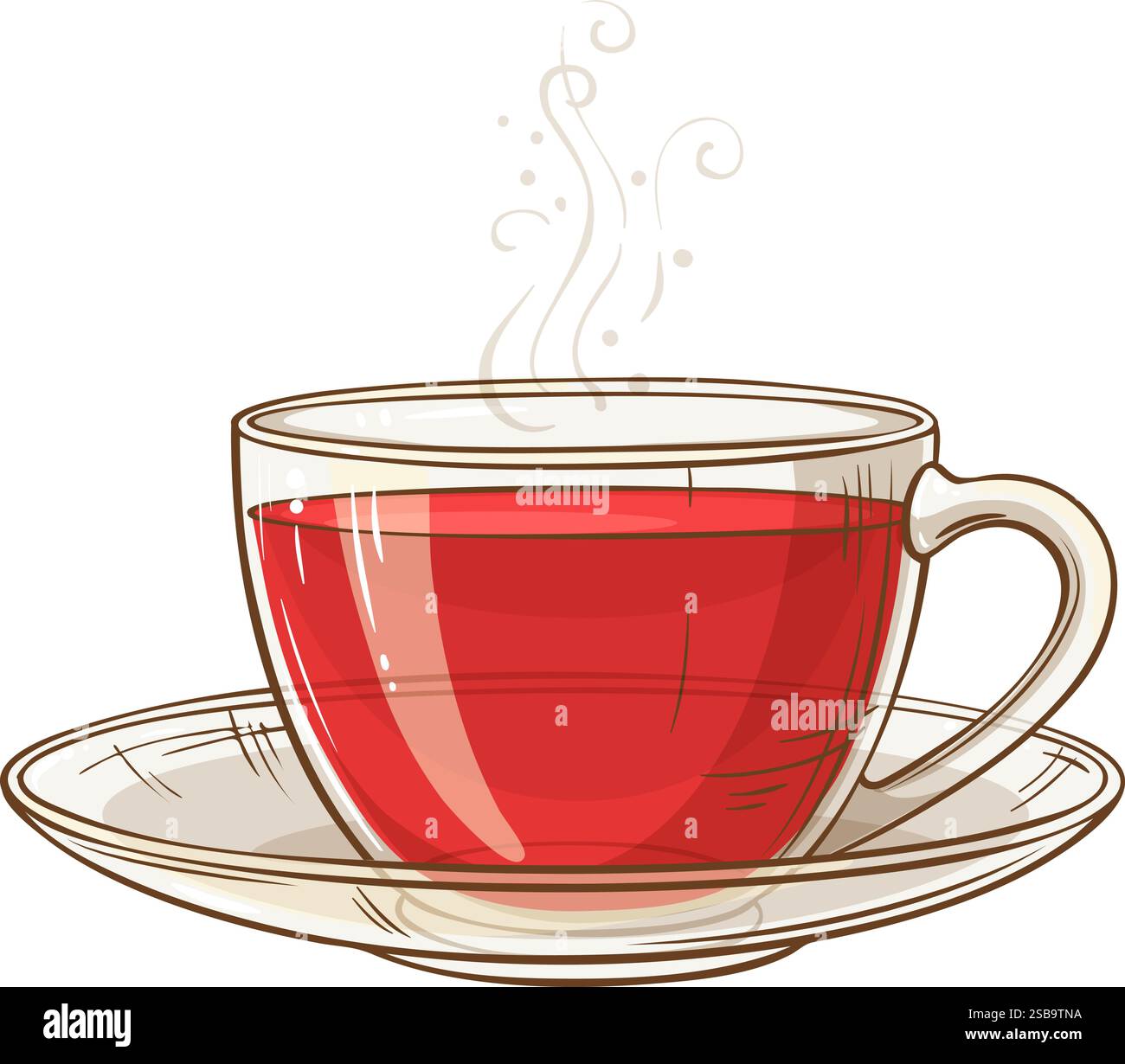 Cup of Tea Colored Vector Illustration Stock Vector Image & Art - Alamy
